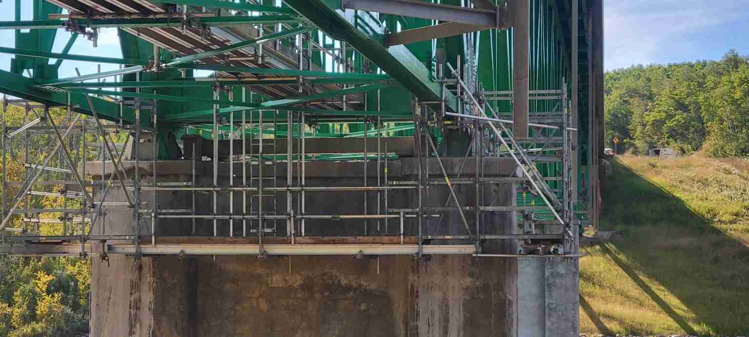 Bridge Pier Access Scaffolding in Alberta | True North Scaffold